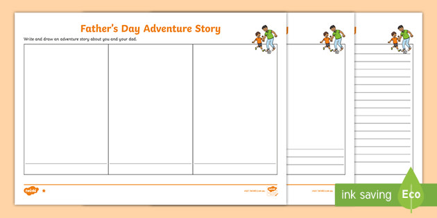* NEW * Father's Day Adventure Story Differentiated Writing Template