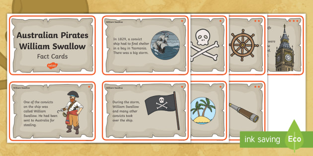 Australian Pirates - William Swallow Differentiated Fact Cards
