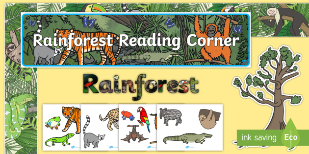 Reading Corner Rainforest Themed Display Pack (teacher made)
