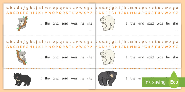 Alphabet Strips (Bears)