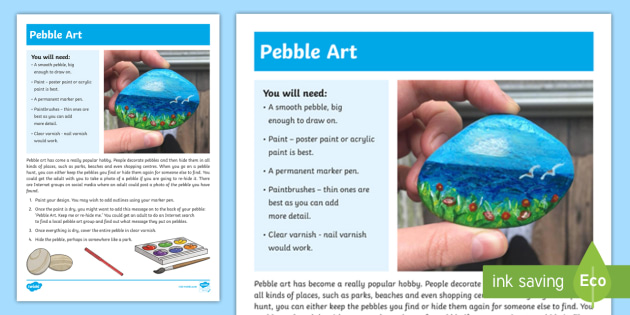 Pebble Art Worksheet | KS2 | Primary Resources