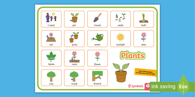 Twinkl Symbols: Plants AAC Mat (teacher made)