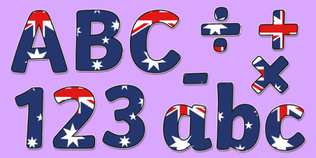 Australian Flag Display Lettering (teacher made)