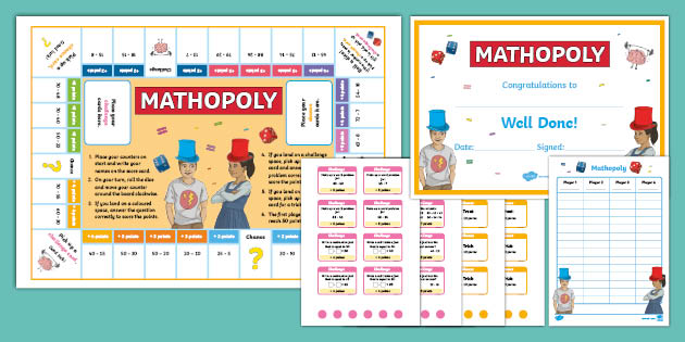 Subtraction Mathopoly Numbers Within 100 (teacher made)