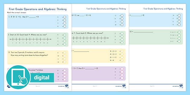 First Grade Operations and Algebraic Thinking Assessment