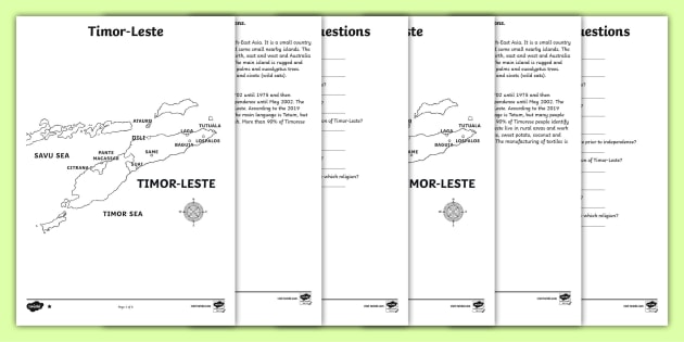 Timor-Leste Differentiated Comprehension Worksheet