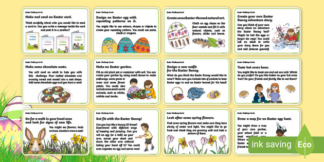 Easter Challenge Cards (teacher made)