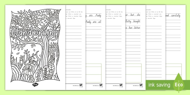 Years 5 and 6 Print Handwriting and Mindfulness Colouring Booklet