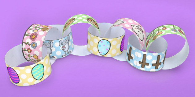 Easter Paper Chain - easter, paper chain, craft, paper, chain