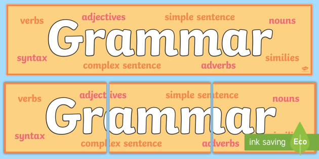 FREE! - Grammar Display Banner (teacher made)