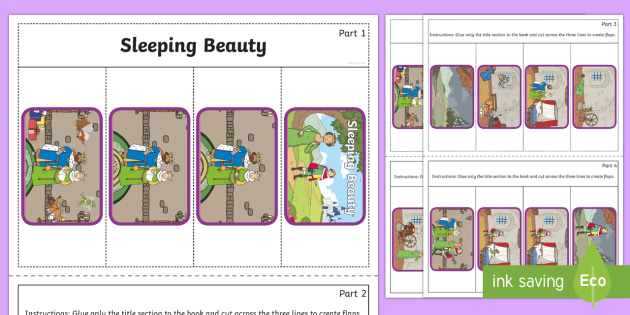Sleeping Beauty Story Writing Flap Book (teacher made)