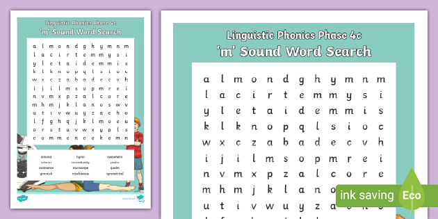 Linguistic Phonics Phase 4c 'm' Sound Word Search