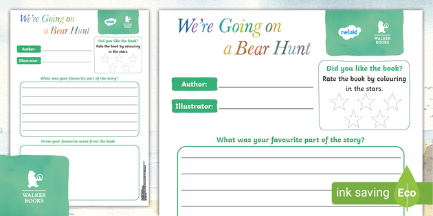 FREE! - 'We're Going on a Bear Hunt' Book Review Writing Frame