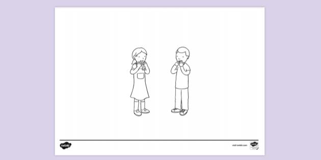 Children Chatting Colouring Sheet | Twinkl (teacher made)