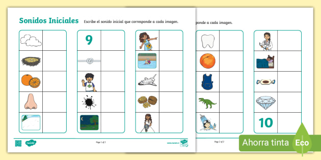 Conciencia Fonológica: Sonido Inicial letras D - N