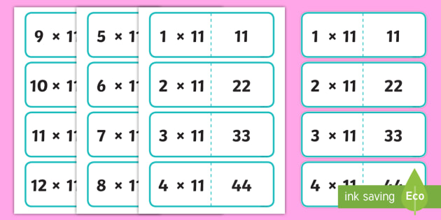 11 Times Tables Cards (teacher made)