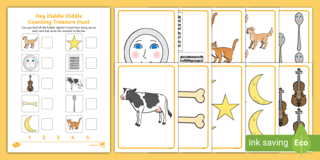 Maths Hey Diddle Diddle Counting Treasure Hunt Activity