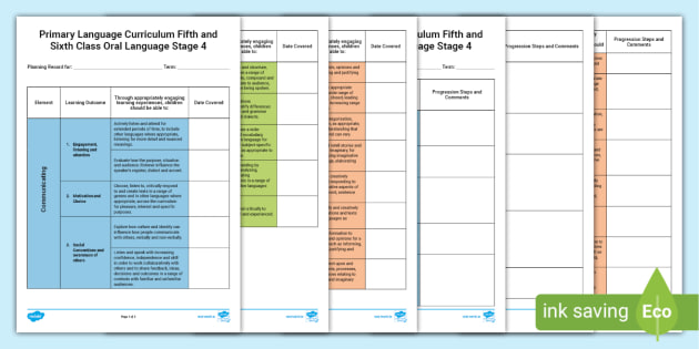 Primary Language Curriculum Oral Language Tool