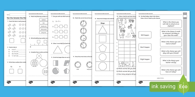 Year One Maths Tests for New Curriculum | Twinkl PDF