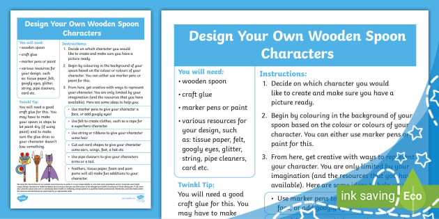 Design Your Own Wooden Spoon Characters
