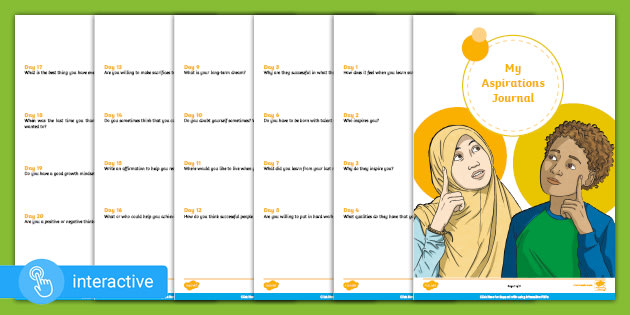 Interactive PDF: My Aspirations Journal Worksheet