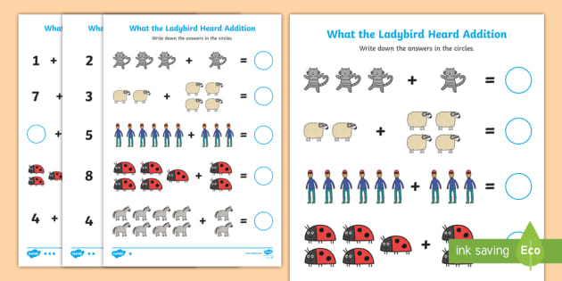 The Listening Ladybird Up to 10 Addition Sheet - what the ladybird ...