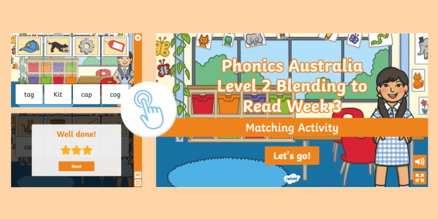 Blending to Read Game: Phonics Level 2: Week 3