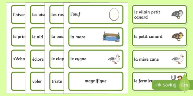 Le vilain petit canard Cartes de vocabulaire (teacher made)