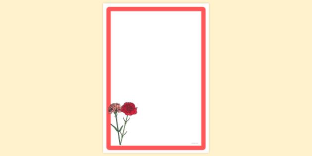 Carnation Page Border | Page Borders | Twinkl