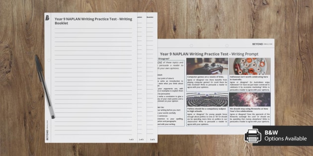 Year 9 NAPLAN Writing Practice Test - Beyond (teacher made)