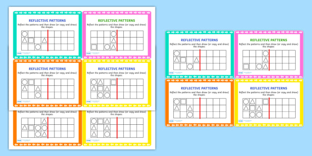 Reflective Patterns Maths Challenge Cards (teacher made)