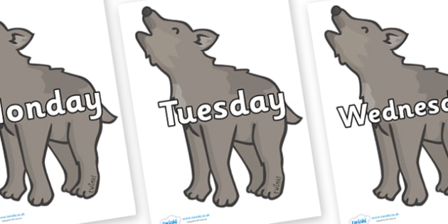 Days of the Week on Wolf Cubs (teacher made)