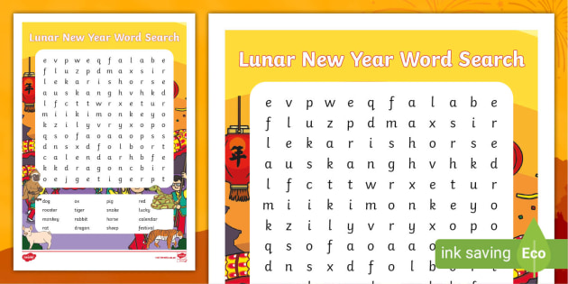 Lunar New Year Word Search (Teacher-Made)