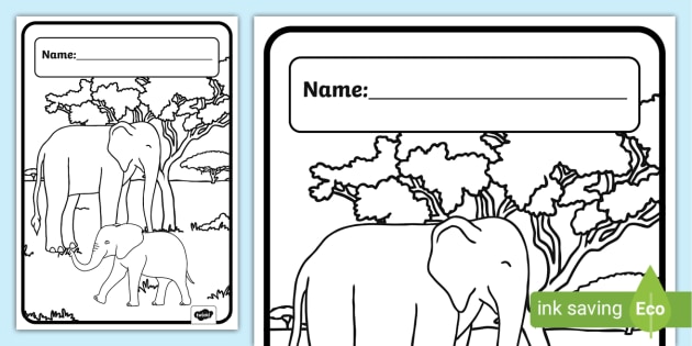 FREE! - Elephant Colouring Book Cover (Teacher-Made)