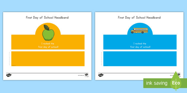 First Day of School Role Play Headbands (teacher made)