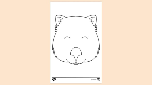 FREE! - Wombat Mask Colouring Sheet | Colouring Sheets