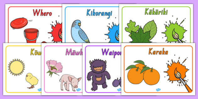 Te Reo Māori Colours Posters - nz, new zealand, poster