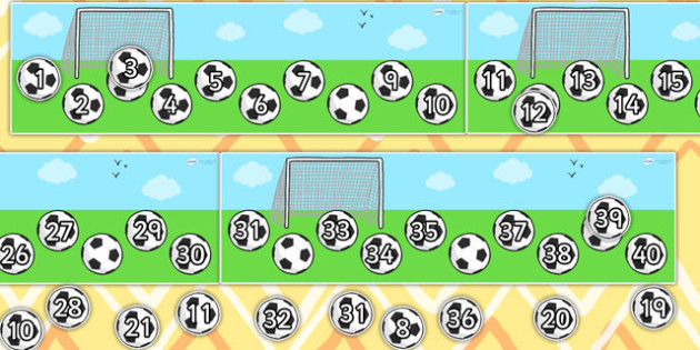 FREE! - Missing Number Football Strip Number Line 0 40 - count, counting