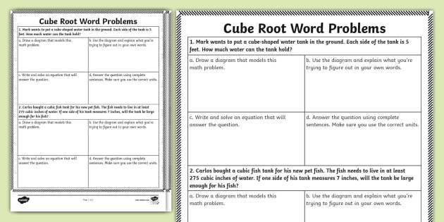 Cube Root Practice Worksheets