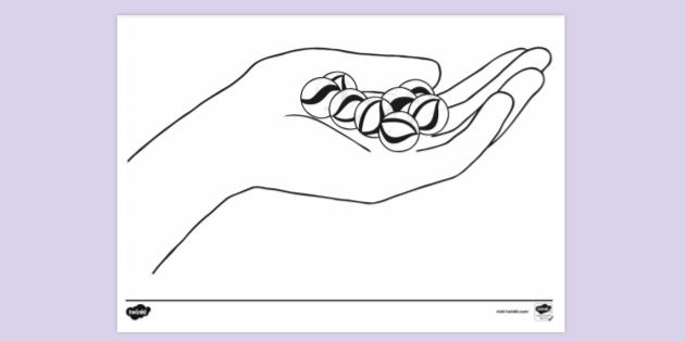 FREE! - Marbles in a Hand Colouring Sheet (teacher made)