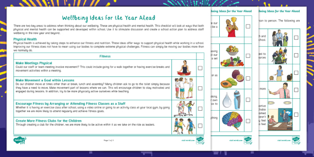 Staff Wellbeing Ideas for the Year Ahead Checklist - Mindfulness