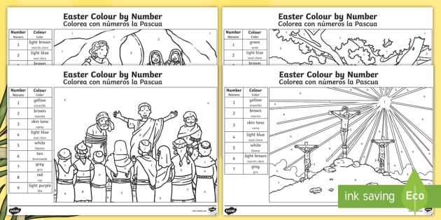 The Easter Story Colour by Number English/Spanish