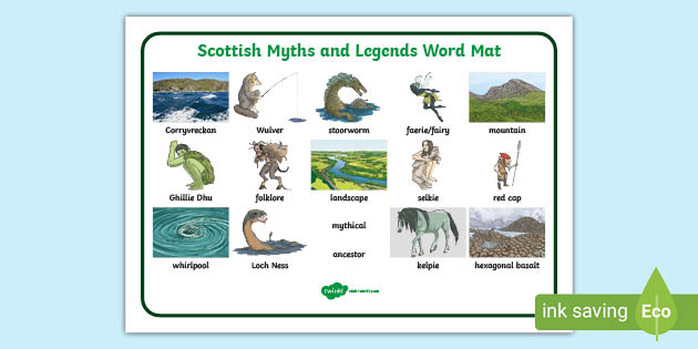 Scottish Myths and Legends Word Mat (teacher made)