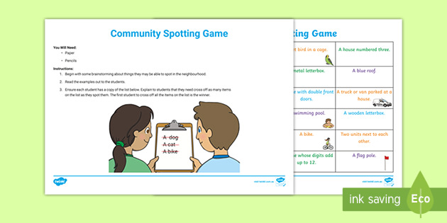 Community Spotting Game (teacher made)