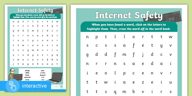 Interactive PDF: Word Search (teacher made)
