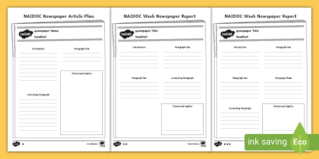FREE! - NAIDOC Week Newspaper Article Plan Writing Template