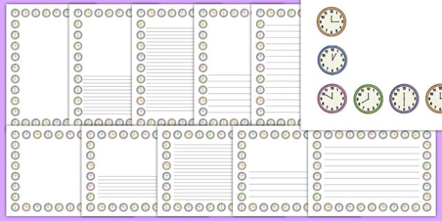 Clock Shop Page Border Pack (teacher made)