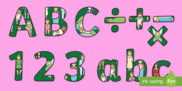 Peter Pan Themed Display Lettering