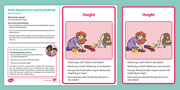 EYFS Maths Mastery Home Learning Challenge: Height EYFS Maths Mastery Home Learning Challenge: Height