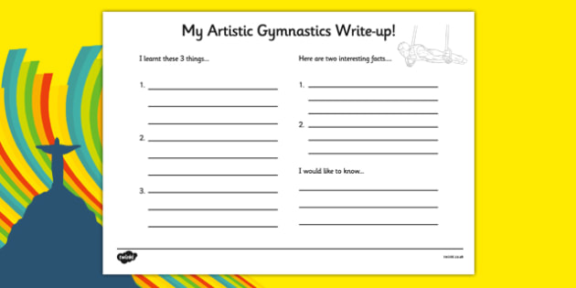 The Olympics Artistic Gymnastics Write Up Worksheet